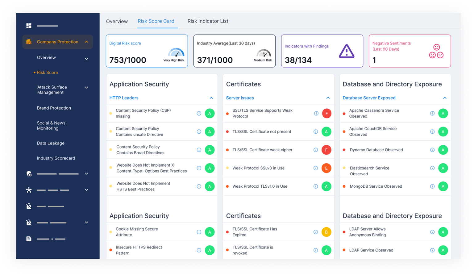 Risk Score Card - Styx Intelligence